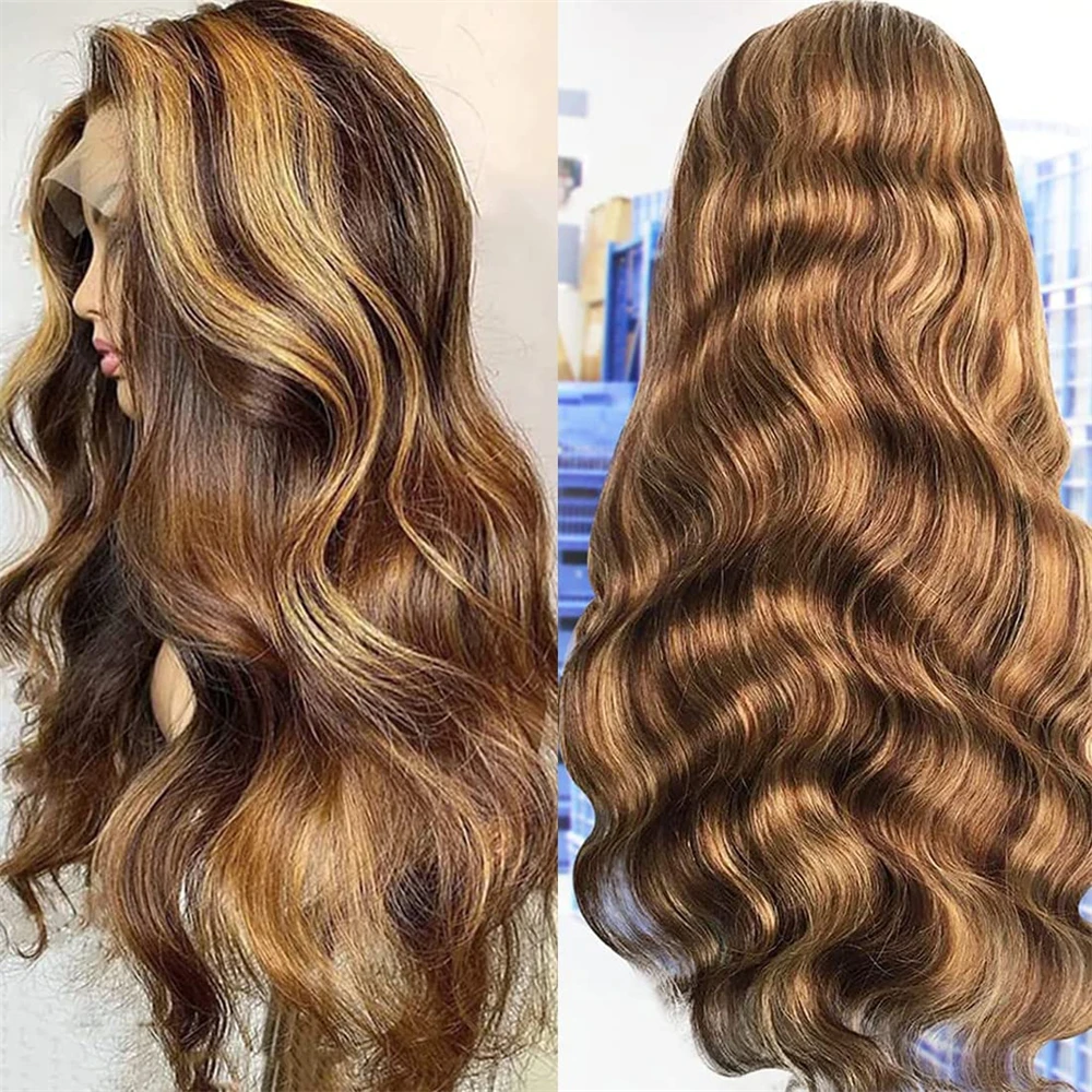 Ombre-Highlight-Lace-Front-Human-Hair-Wig-13x4-Body-Wave-Highlight-13x6 ...