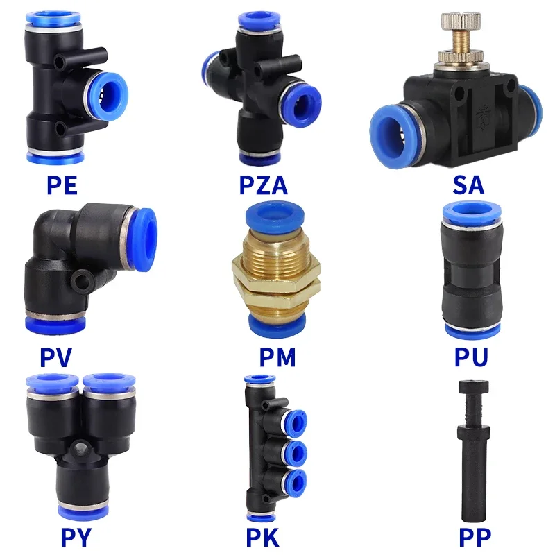 Pneumatic-Fittings-Quick-Connector-Air-Hose-Tube-Connectors-Plastic-PU ...
