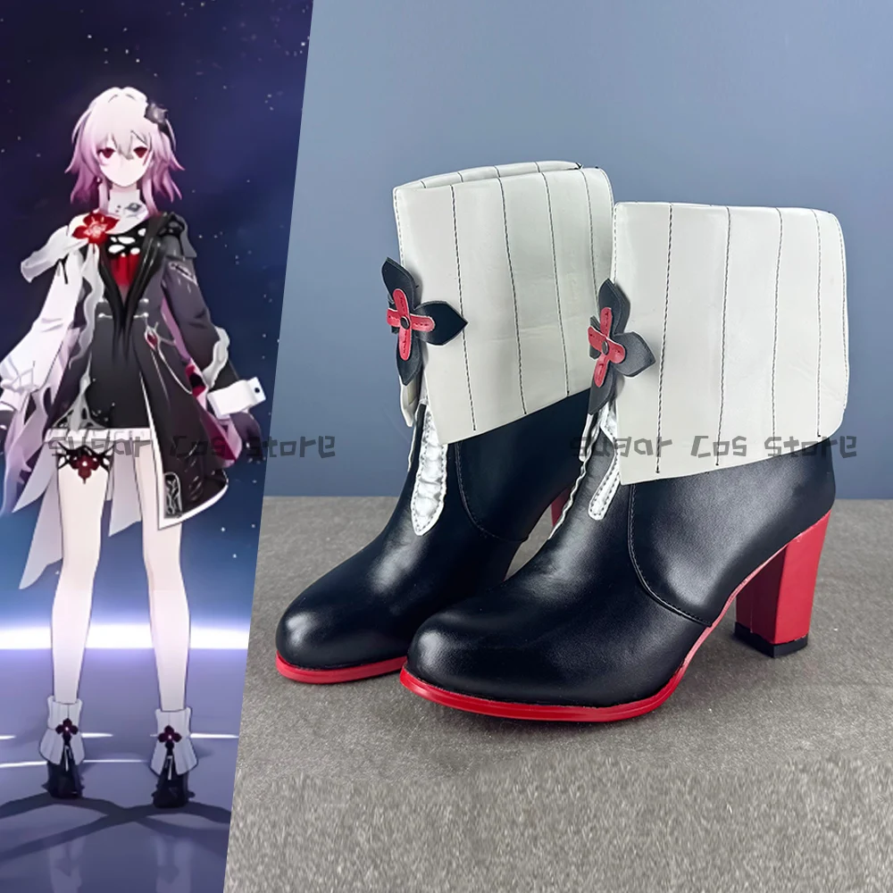 Honkai Star Rail Evernight March 7th Cosplay Shoes Boots PU Leather ...