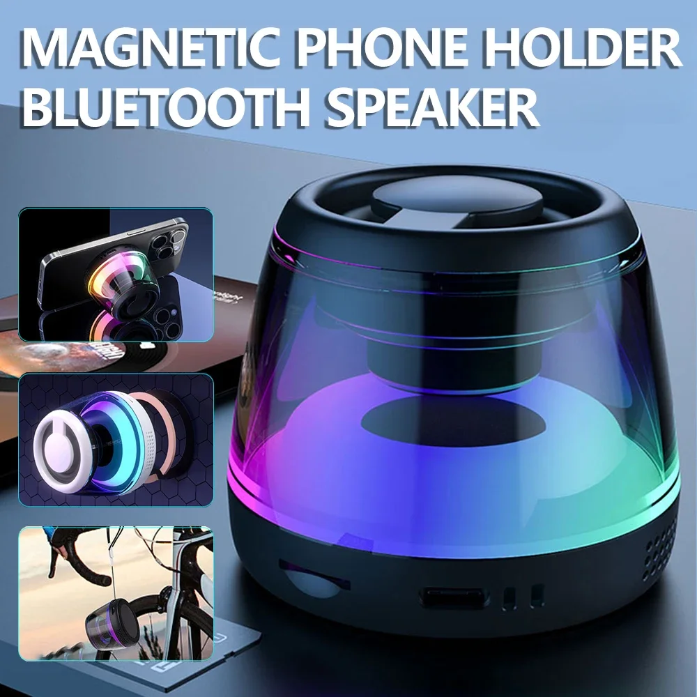 Portable-Magnetic-Phone-HolderBluetooth-Speaker-Mini-Intelligent-Mobile ...