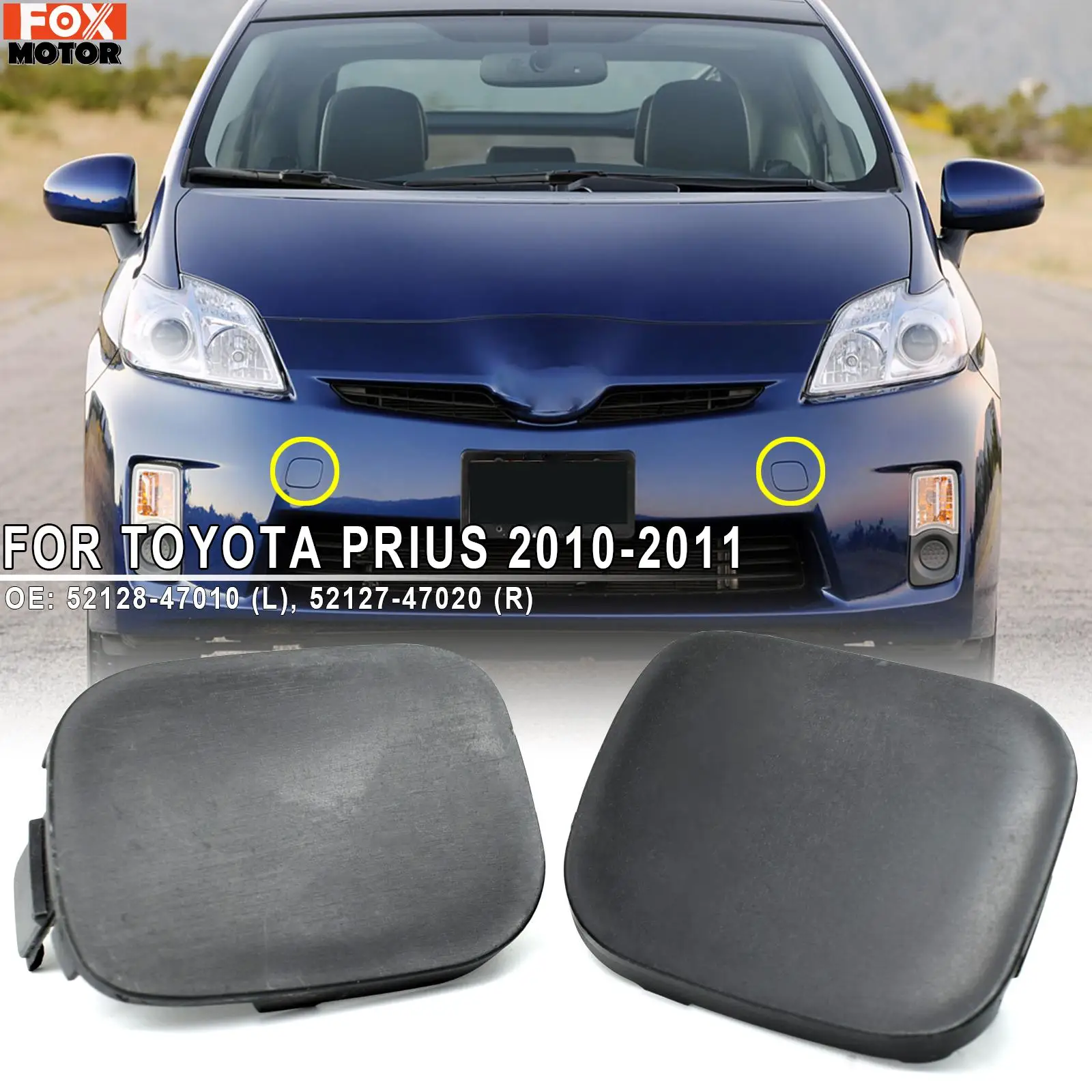 2pcs-Front-Bumper-Tow-Hook-Cover-Eye-Towing-Cap-For-Toyota-Prius-XW30 ...