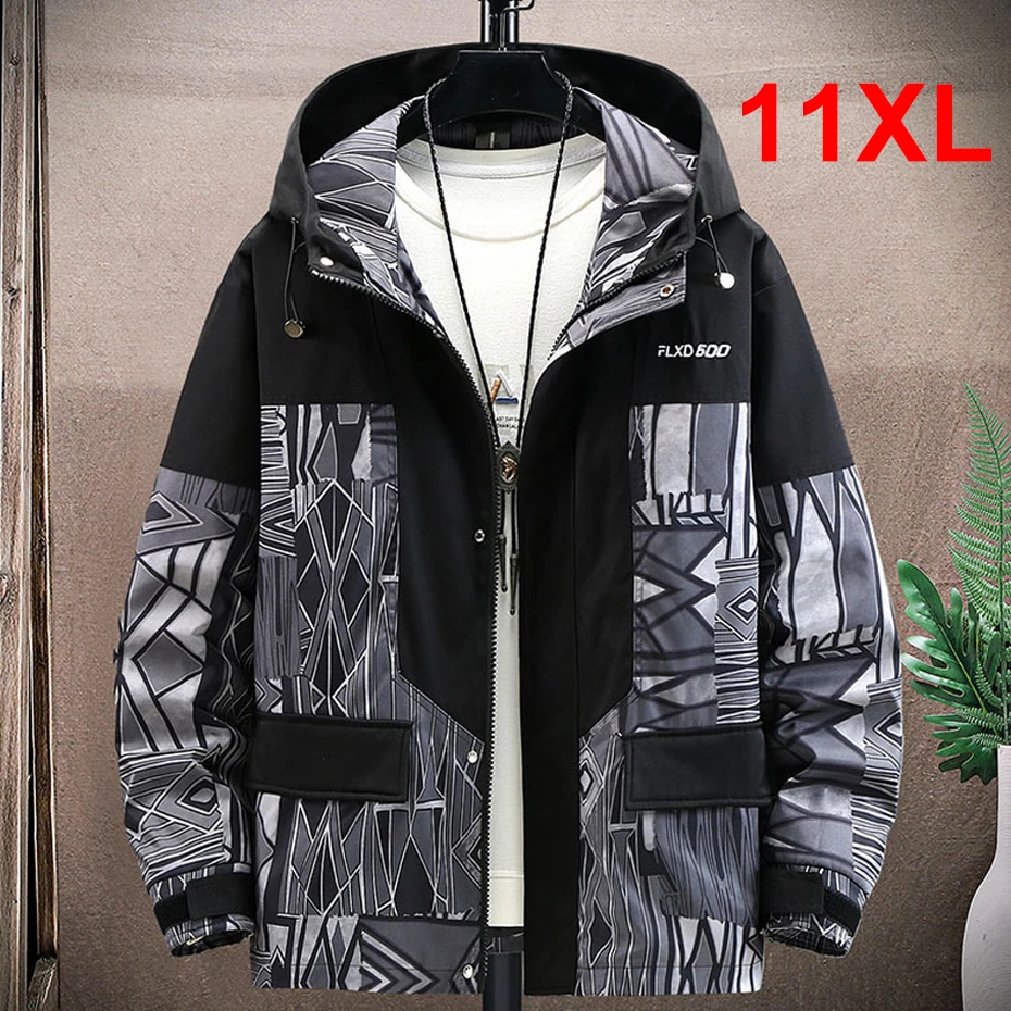 Plus Size 10XL 11XL Jacket Men Hip Hop Streetwear Patchwork Jacket Coat ...