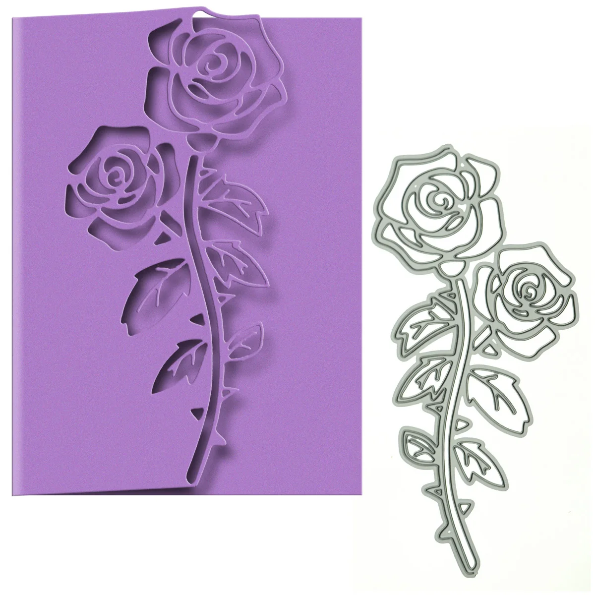 Flower Cutting Die For Card Cover Edge Scrapbooking Rose Pattern ...
