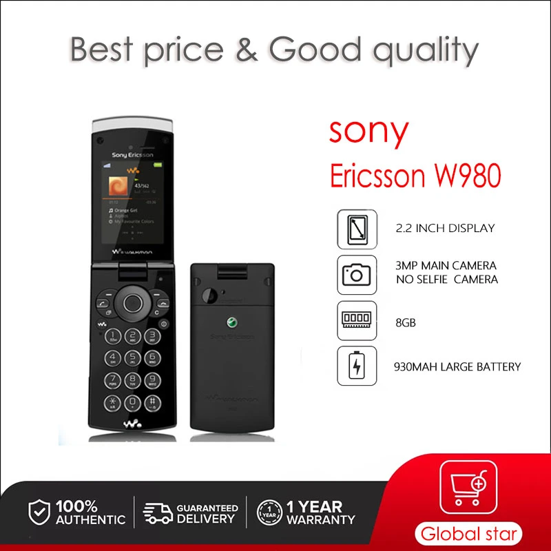 Sony Ericsson W980 Refurbished-Original 2.2inches 3.15MP Mobile Phone ...