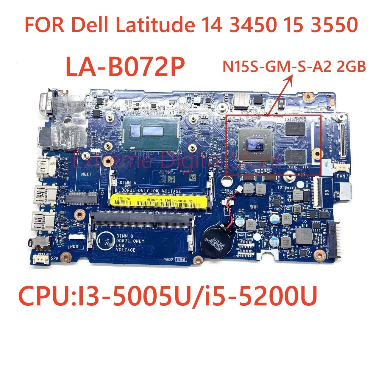 Applicable FOR Dell Latitude 14 3450 15 3550 notebook computer motherboard LA B072P with i3 i5 ...