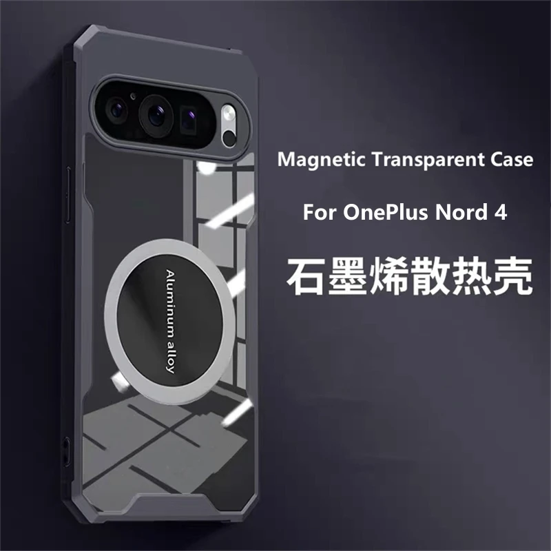 Magnetic-Case-For-OnePlus-Nord-4-Case-Transparent-Phone-Back-Cover-For ...
