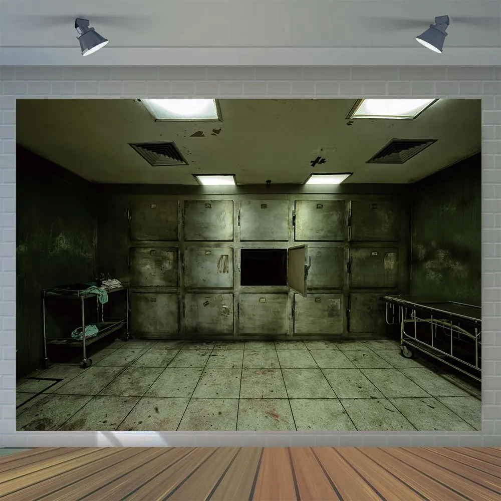 Abandoned-Hospital-Morgue-Background-Halloween-Party-Horror-Home-Wall ...