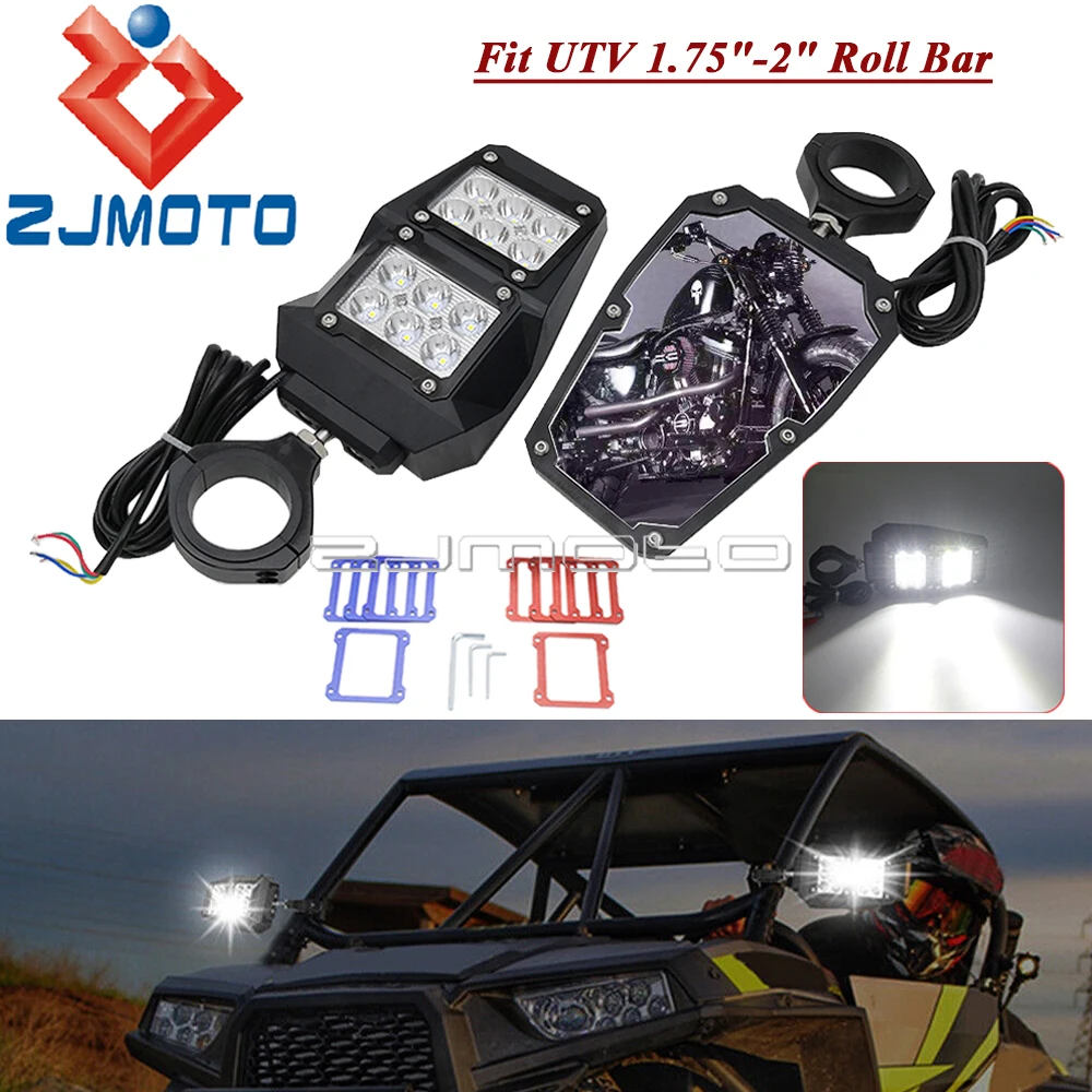 UTV-Rear-View-Side-Mirror-Kit-W-LED-Spot-Light-For-Polaris-RZR-1000-Can ...