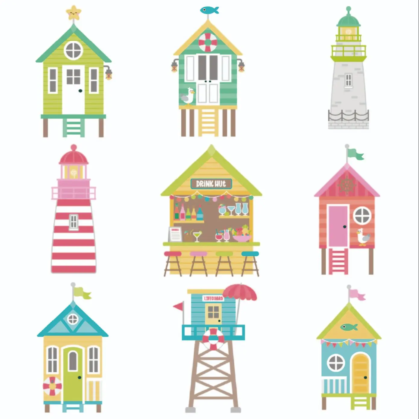Ocean Lighthouse Wooden House Vacation Metal Cutting Layered Die ...