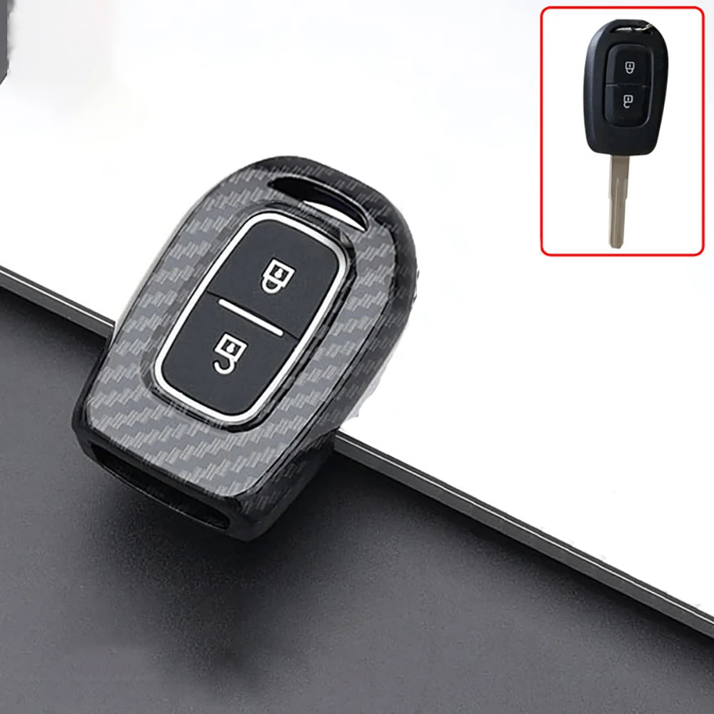 Carbon-Fiber-ABS-Silicone-Car-Key-Cover-Case-For-Renault-Duster-Dacia ...