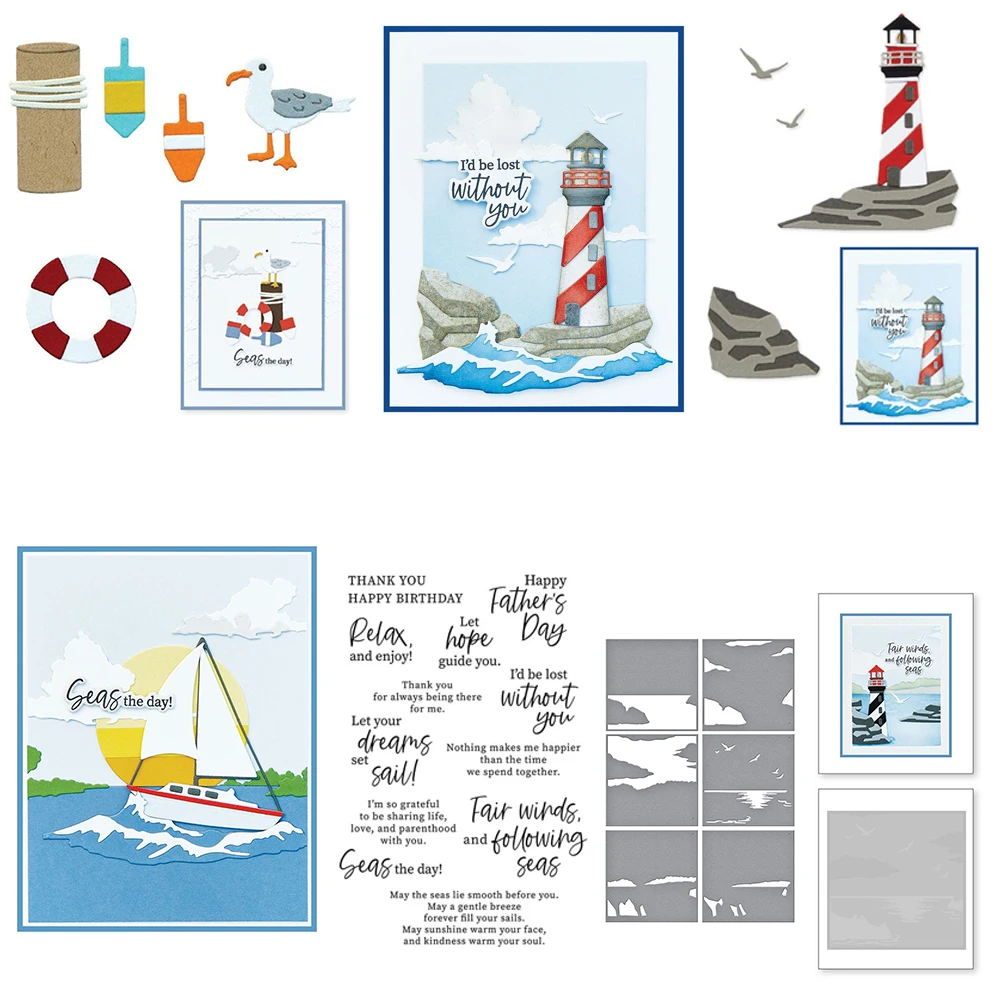 Fair-Winds-Collection-Cutting-Dies-and-Stamp-Lighthouse-Sailboat-Die ...
