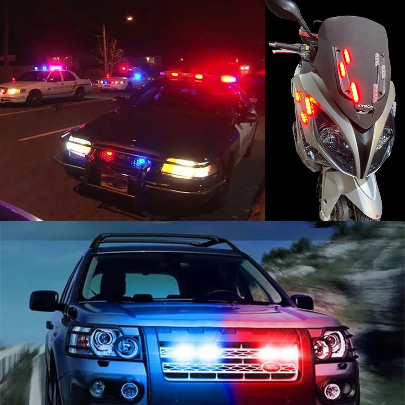 2Pcs LED Lights Car Strobe Police Lights Emergency Safety Warning Lamp ...