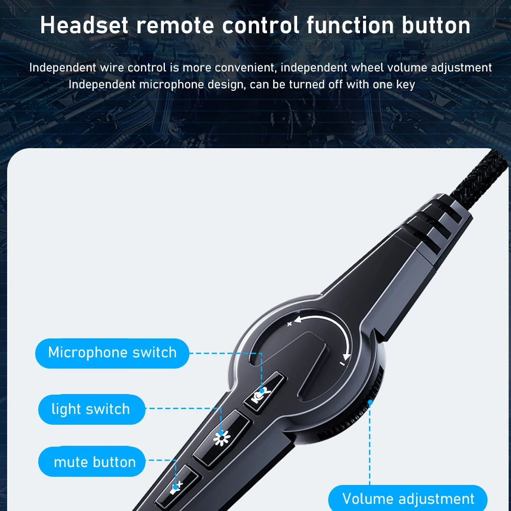 AULA S506 Gaming Headset RGB Head Beam Cool Lighting Effect Microphone ...