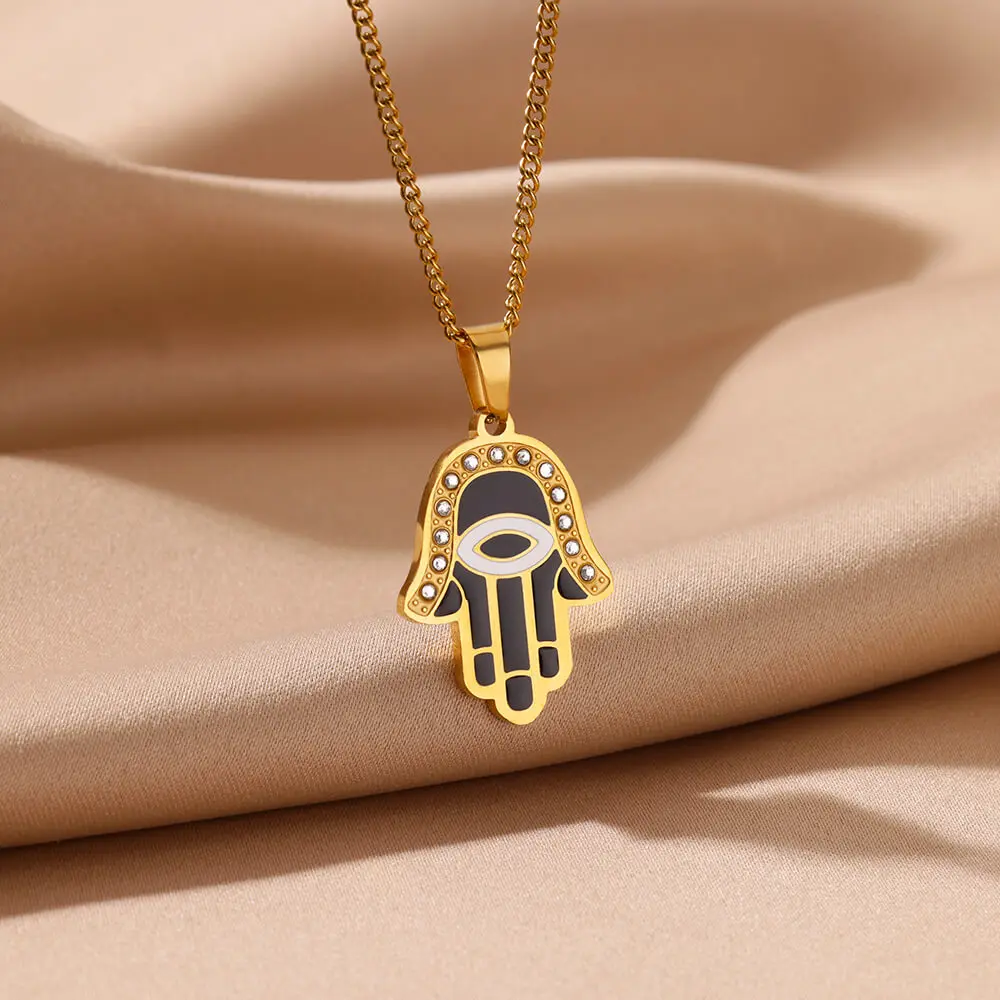 Fatima-Hand-Pendant-Necklace-For-Women-Bling-Zircon-Evil-of-Eye ...