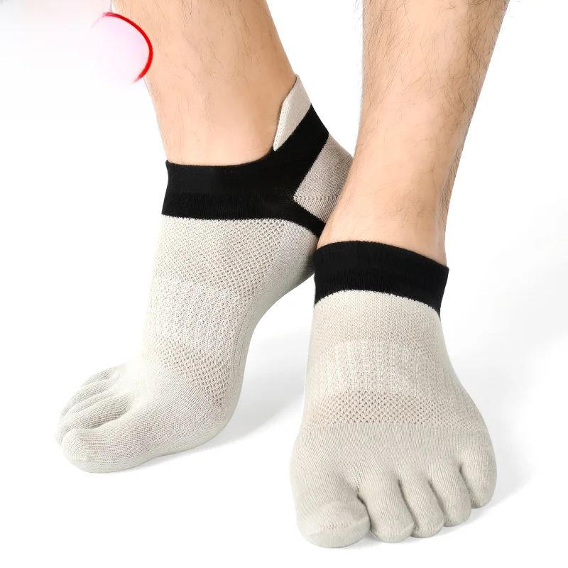Langsha-Five-Finger-Socks-Men-s-Summer-Thin-Pure-Cotton-Deodorant-Short ...