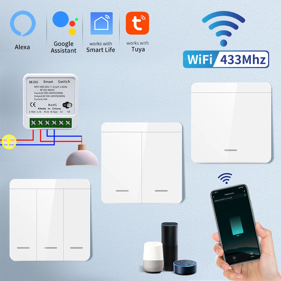 Tuya-interruptor-inteligente-WiFi-para-iluminaci-n-RF-dispositivo-inal-mbrico-de-433MHz-Control ...