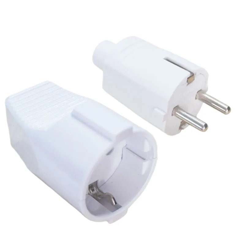 White 250v 16a french Russia Korea German EU Schuko Plug power cord ...