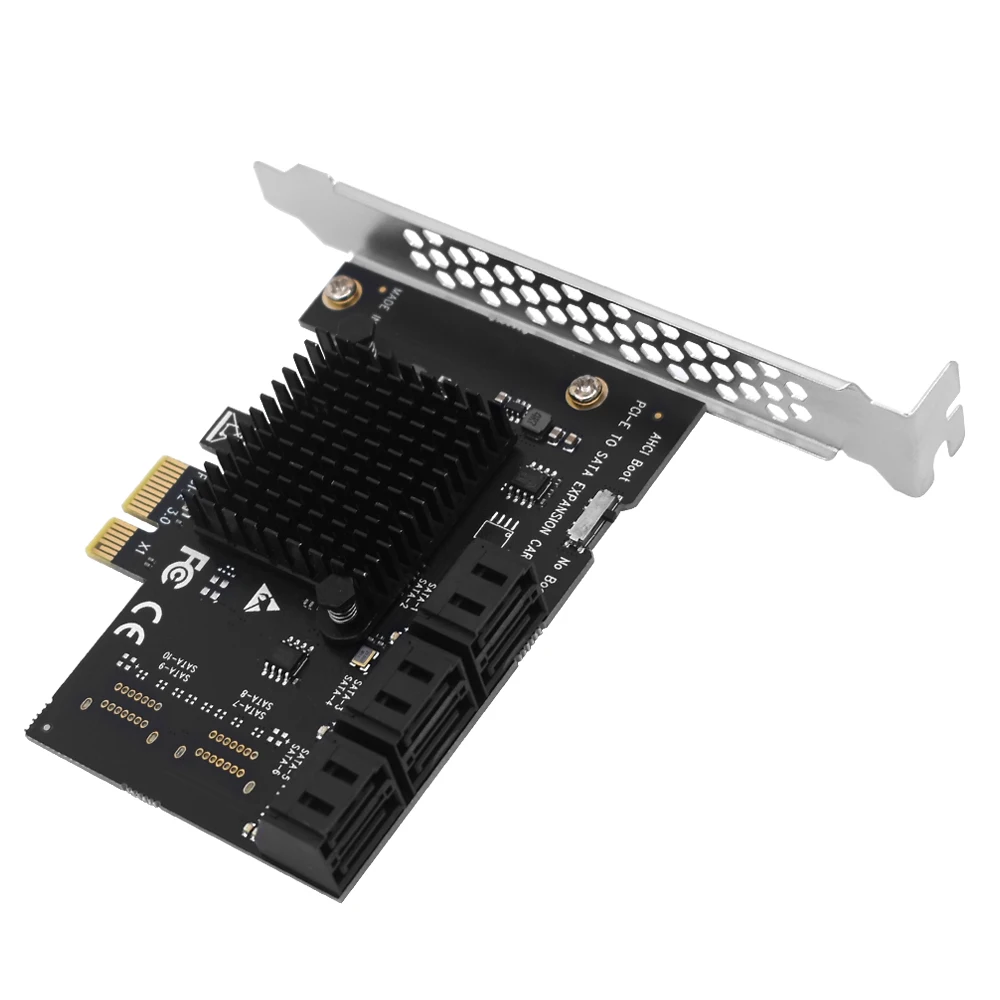 TISHRIC PCIE 1X to 6 SATA PCI E Expansion Card With Guide Function ...