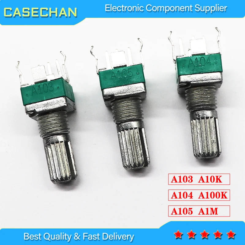 5pcs/lot sealed 3-pin RK097N single vertical potentiometer A10K A20K ...