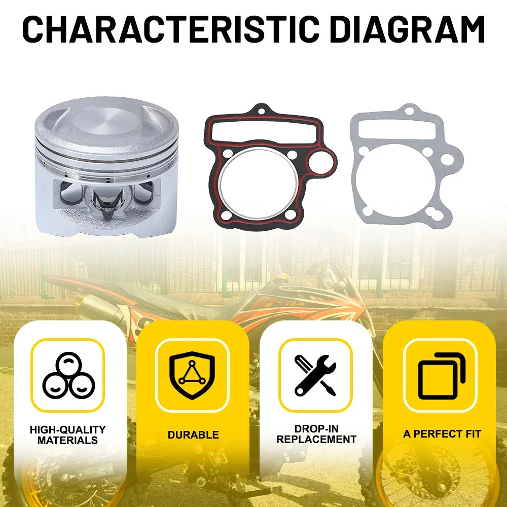 YX140 140cc High Compression Complete Piston Kit For 56mm Z140 Z3 140 ...