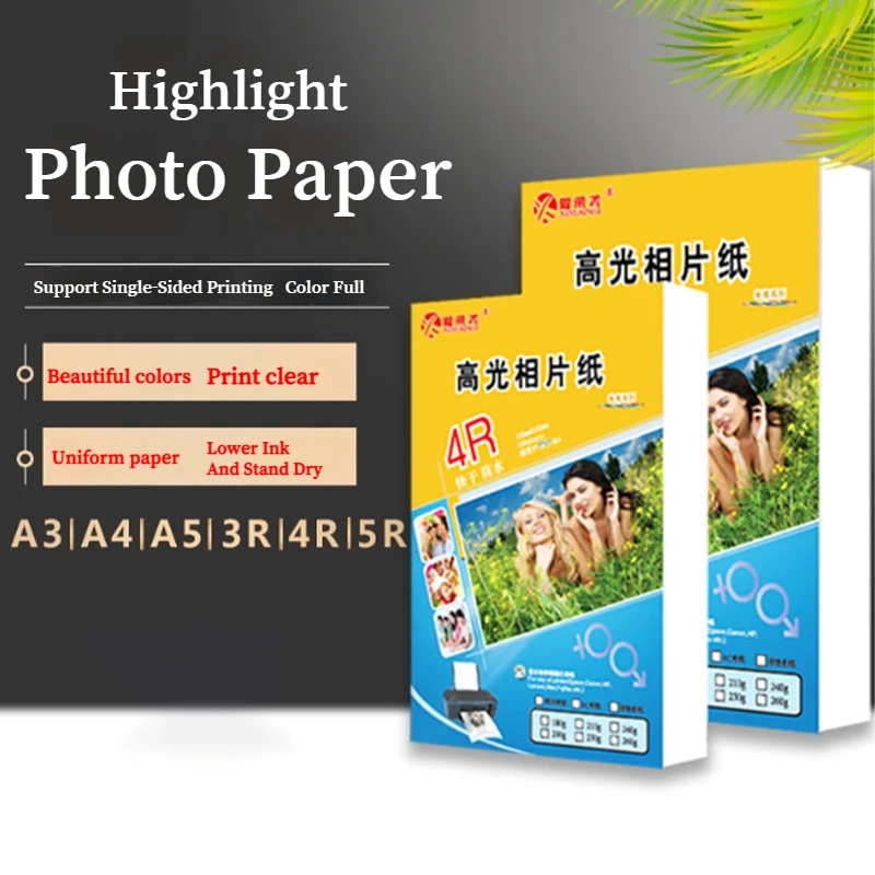 3R-4R-5R-A4-A5-Inkjet-Printing-Single-Side-High-Glossy-Photo-Paper ...