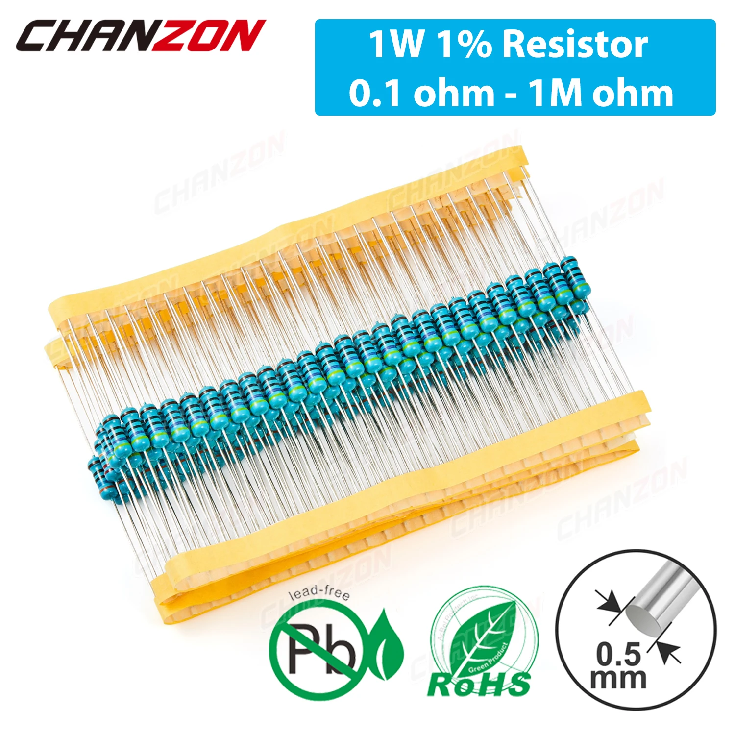 50Pcs-36-Values-1W-1-0-1ohm-1M-ohm-Metal-Film-Resistors-1Watt-High ...