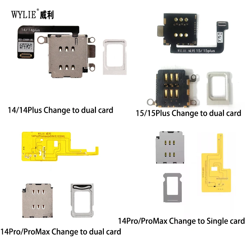 Wylie esim конвертирует на две sim-карты гибкий Корпус для iPhone 15 ...