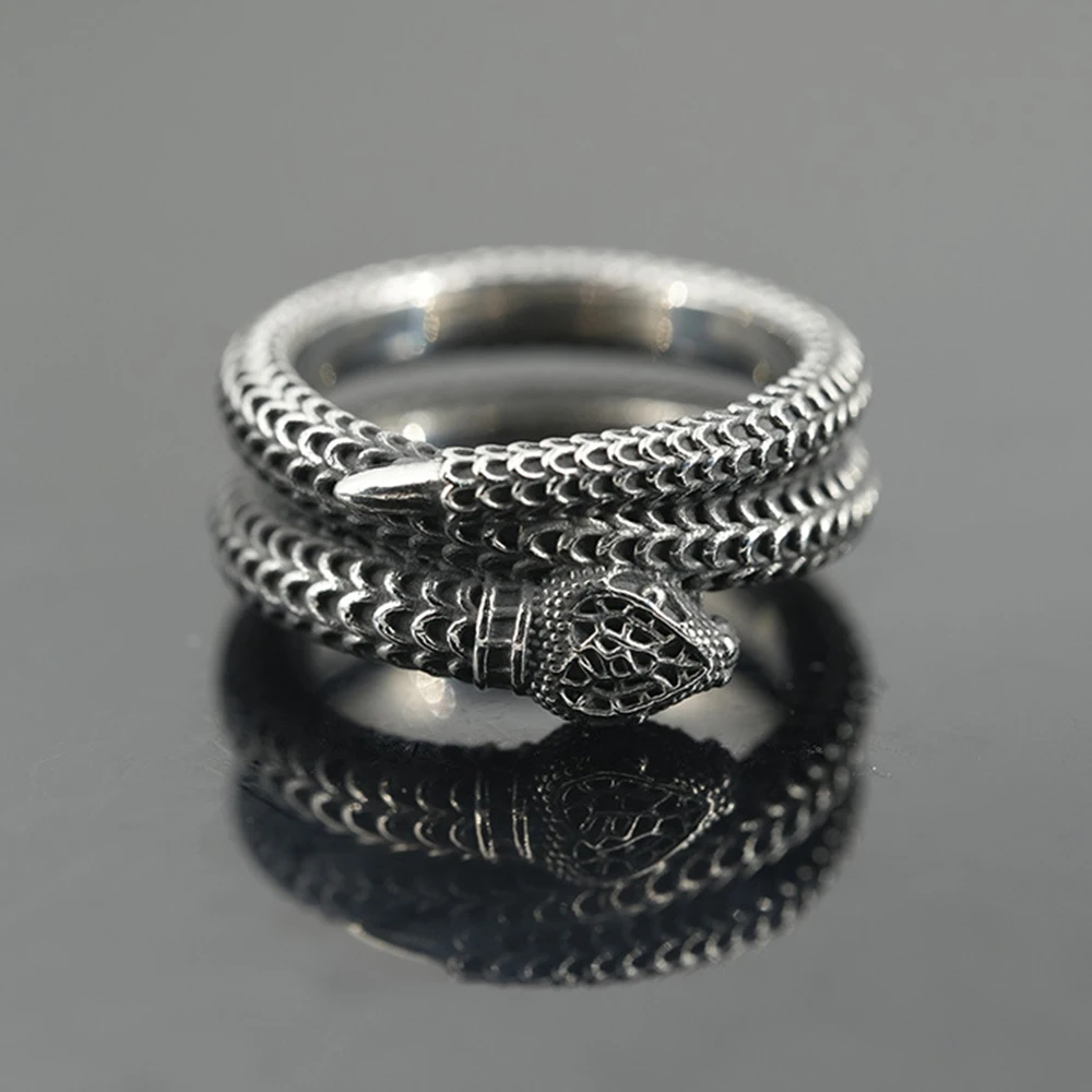 Fashion-Retro-Domineering-Snake-Ring-Stainless-Steel-Men-Women-Animal ...