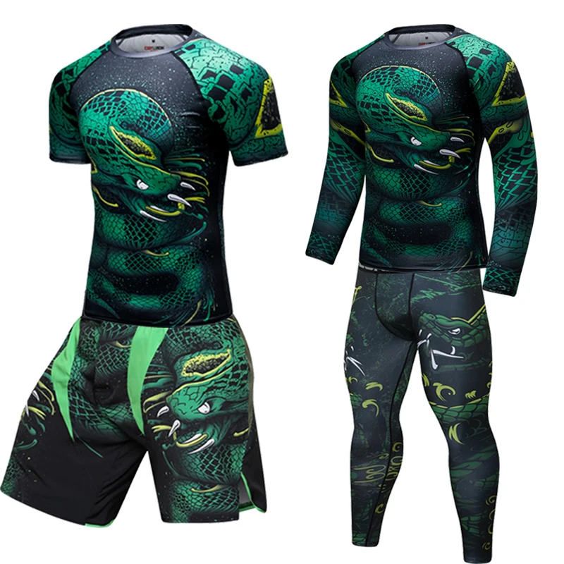 MMA-BJJ-Sport-Suit-para-homens-roupas-de-gin-stica-Rashguard-KickBoxing ...