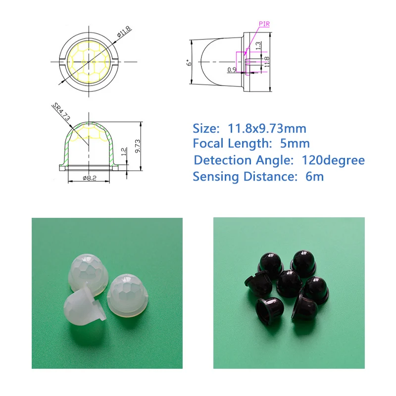 11-8X9-73mm-Focal-Length-5mm-Fresnel-HDPE-Hat-shaped-Lens-for-Human ...