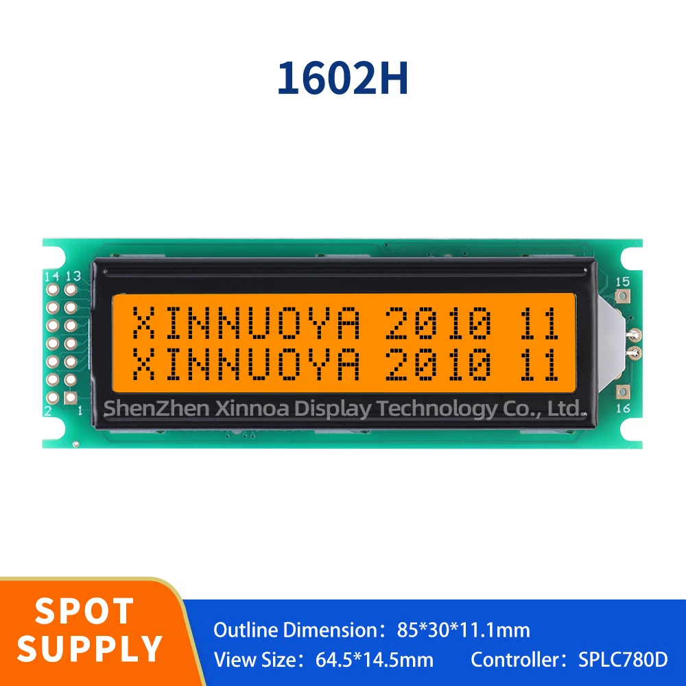 14pin-Dual-Row-Module-1602h-Character-Dot-Matrix-Screen-Orange-Light ...