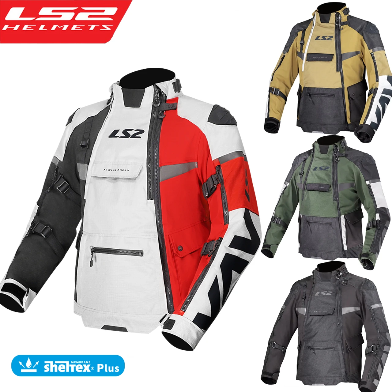 오리지널 LS2 모터사이클 재킷 LS2 X-MASTER 겨울용 방수 오프로드 재킷 탈부착 가능한 라이너 CE 등급 모터크로스 ...