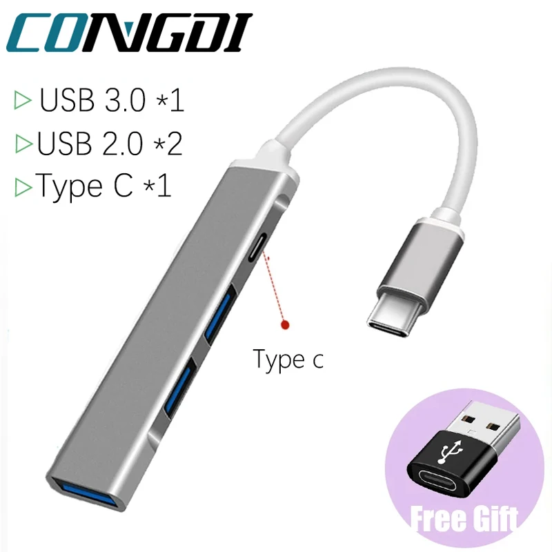 Usb-C-Docking-Station-4-Port-Type-C-Multi-Splitter-OTG-USB-HUB-Adapter ...