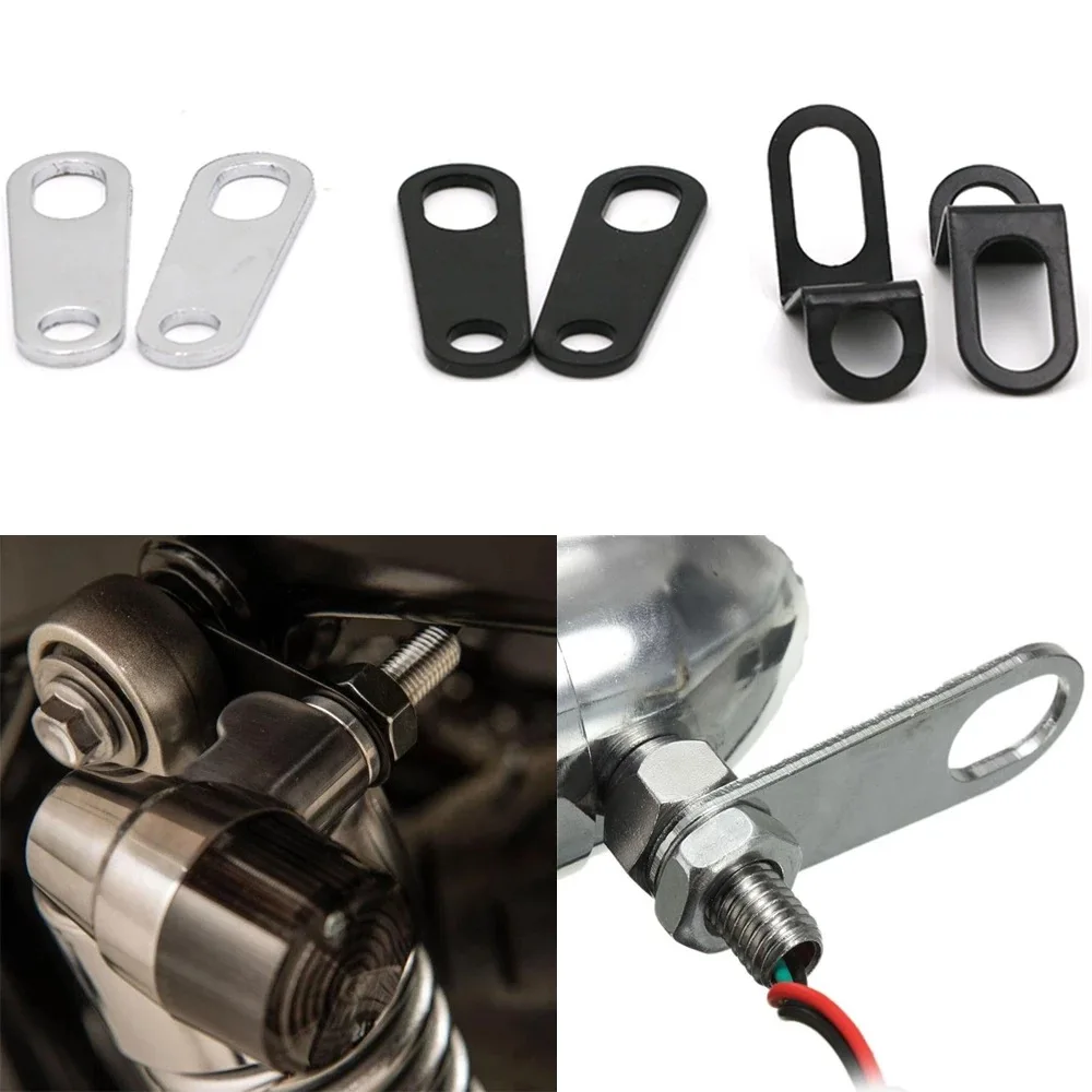 1Pair Motorcycle Lamp Brackets Turn Signal Light Lamp Mount Headlight ...