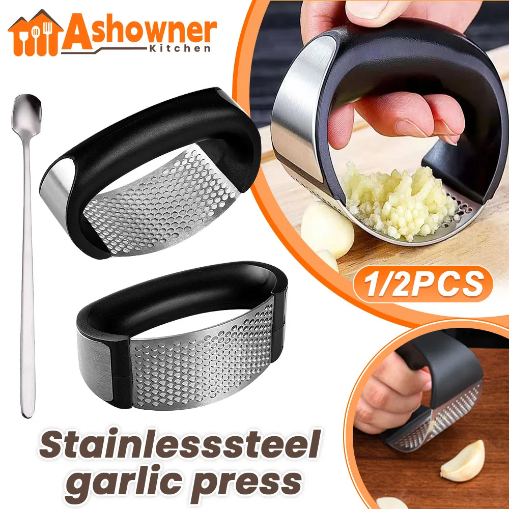 Stainless-Steel-Garlic-Press-Garlic-Crusher-Manual-Garlic-Mincer ...