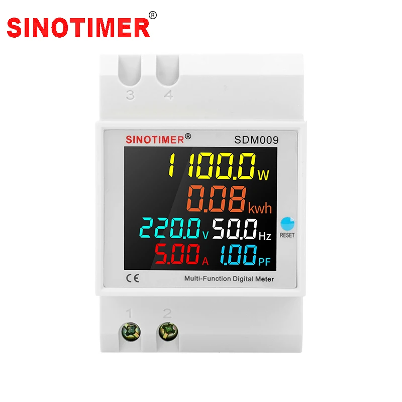 Din Rail LCD Digital Voltmeter Voltage Current Power Wattmeter Electric ...