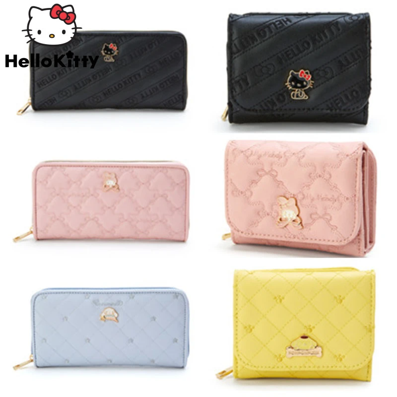 Sanrio Hello Kitty Cinnamoroll Melody Purin Pink Wallets For Women Y2k ...