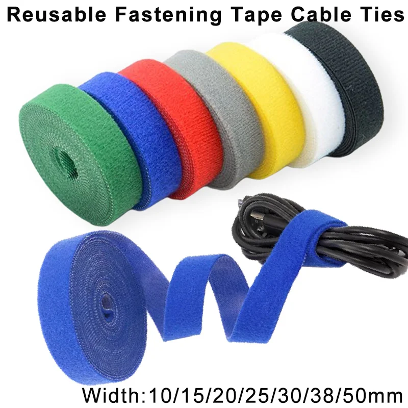 5M-Roll-Reusable-Fastening-Tape-Cable-Ties-Double-Side-Adhesive-Hook ...