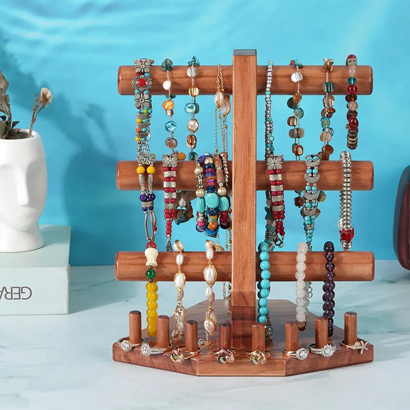 3-layer-Jewelry-Display-Stand-Necklace-Organizer-Wood-Ring-Storage-Rack ...