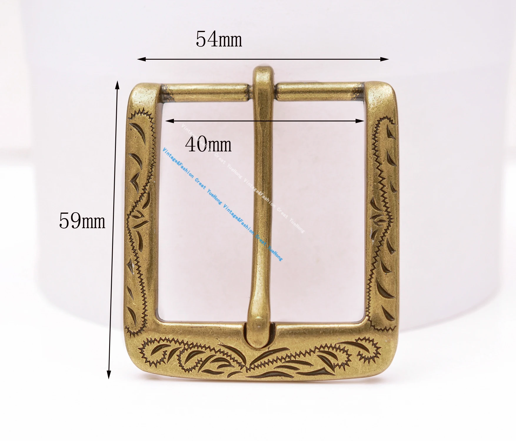 54X59MM (Inner 40MM ) Retro Flower Carved Antique Brass Prong Pin ...