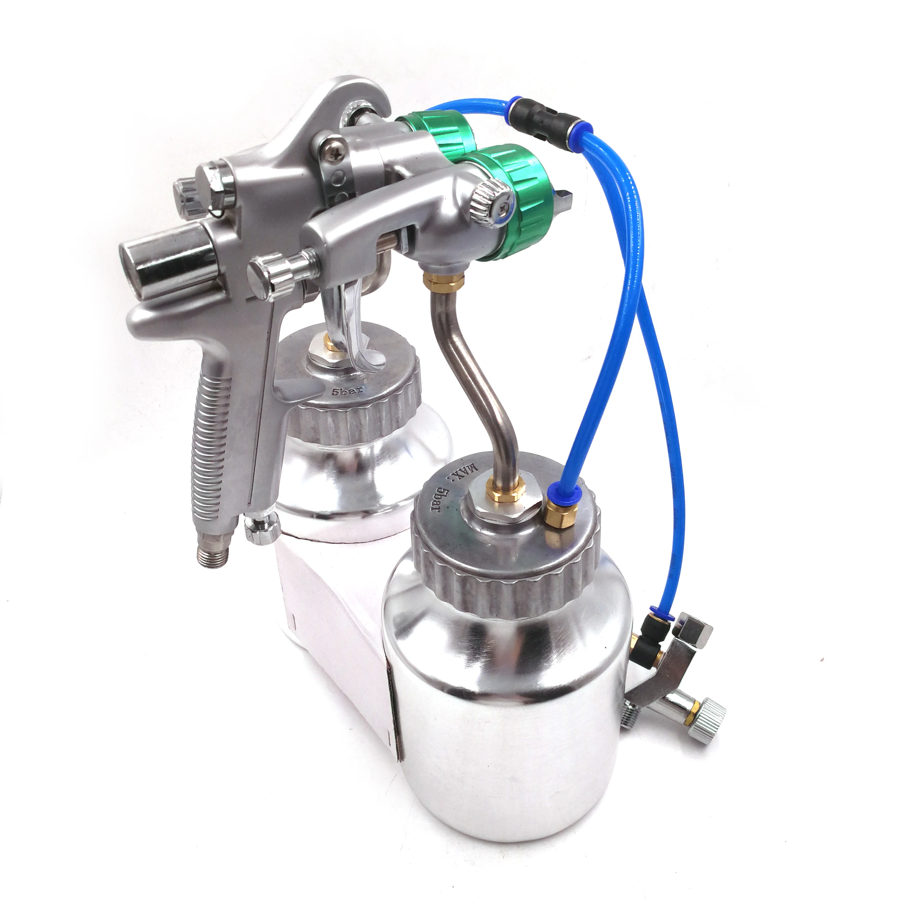 Nano Chrome Spray Gun Double Nozzle Paint Sprayer with 2pcs tank 1.3mm ...