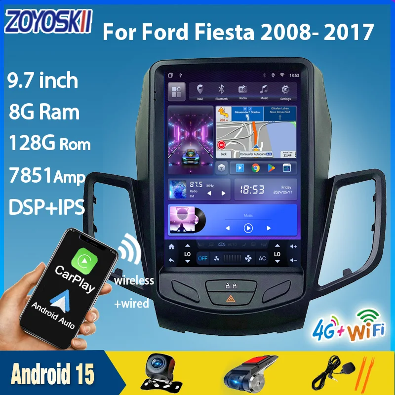 ZOYOSKII Android 15 9.7" Vertical Screen Tesla Car GPS Multimedia Radio ...