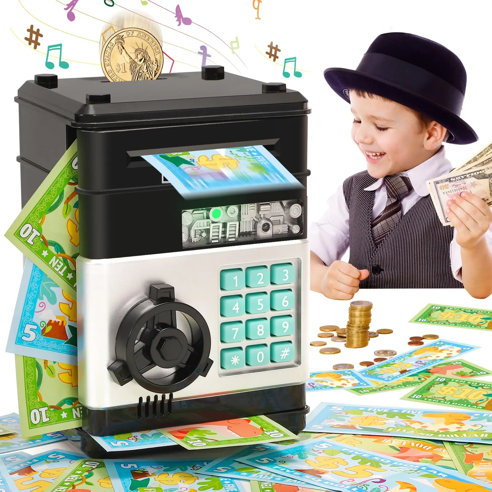 Child-Gift-Electronic-Password-Money-Box-Coins-Cash-Saving-Money-Box ...