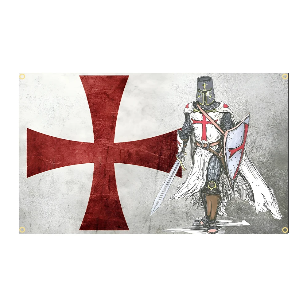 Bandera templaria de caballero desgastado de 3x5 pies| | - AliExpress