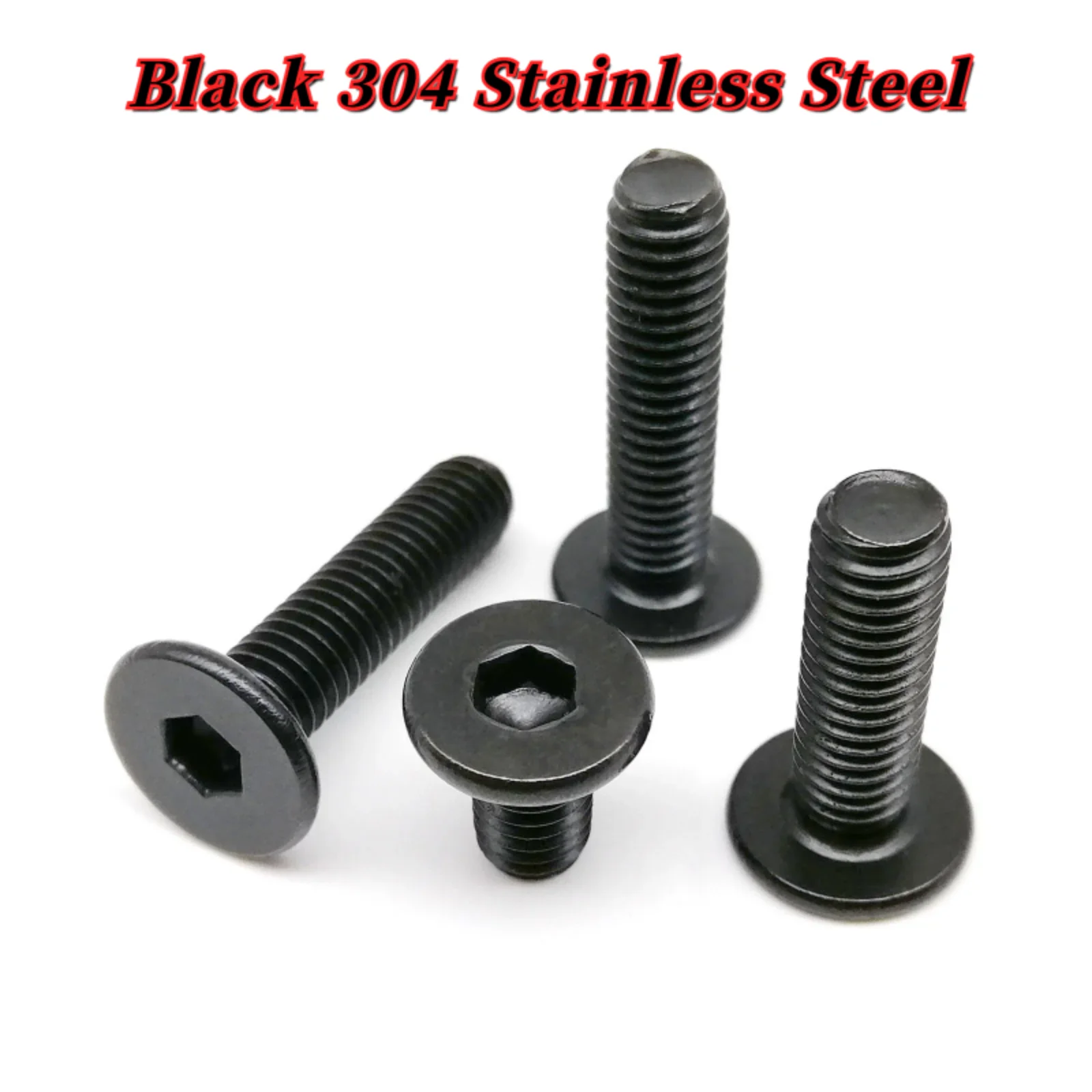 Black-304-Stainless-Steel-Allen-Hexagon-Ultrathin-Head-Bolt-Hex-Socket ...