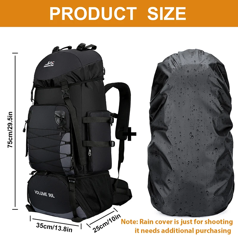 Ultimativer Großvolumiger Camping-Rucksack (80L/90L) für Abenteurer: Stilvoll und Praktisch ...