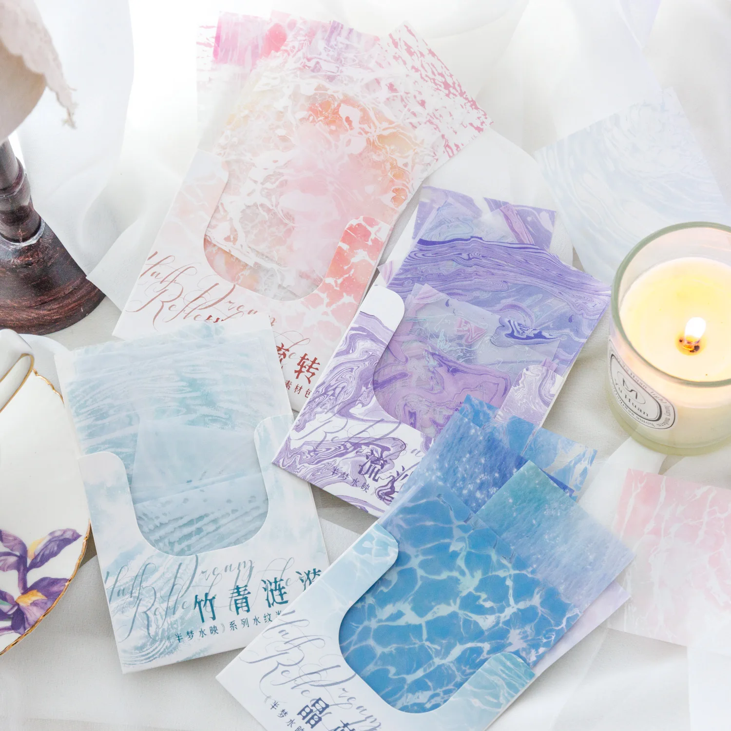 20 pcs/pack Vintage Water ripple Decorative paper Creativity handmade ...