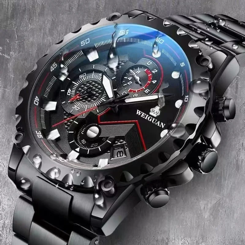 Original Luxury Stainless Fashion Luxury Black Watch For Men Luminous ...