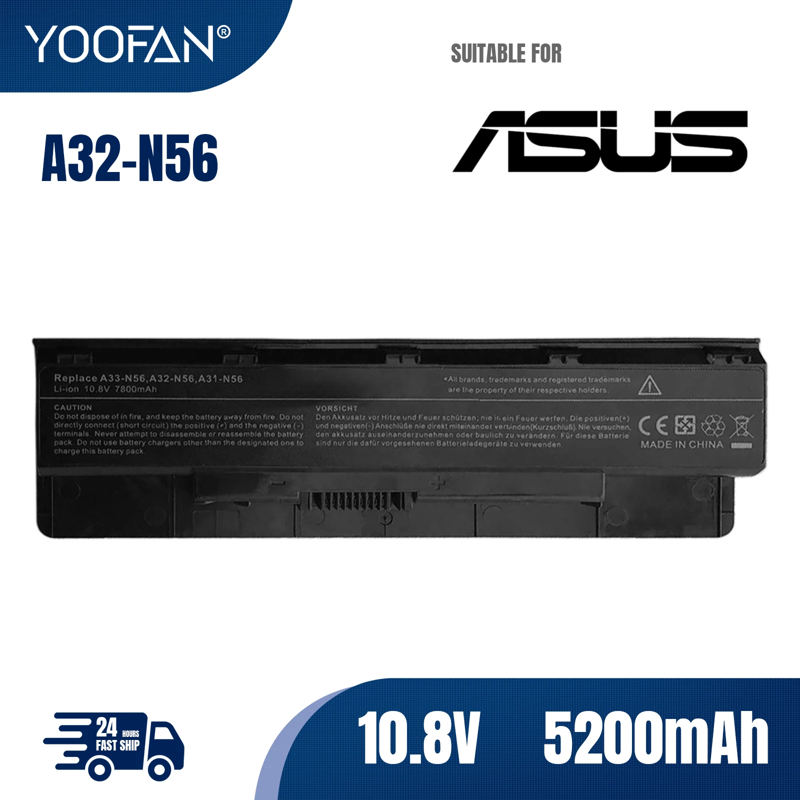 YOOFAN-5200mAh-9-Cells-Battery-A31-N56-A32-N56-A33-N56-For-Asus-N56 ...