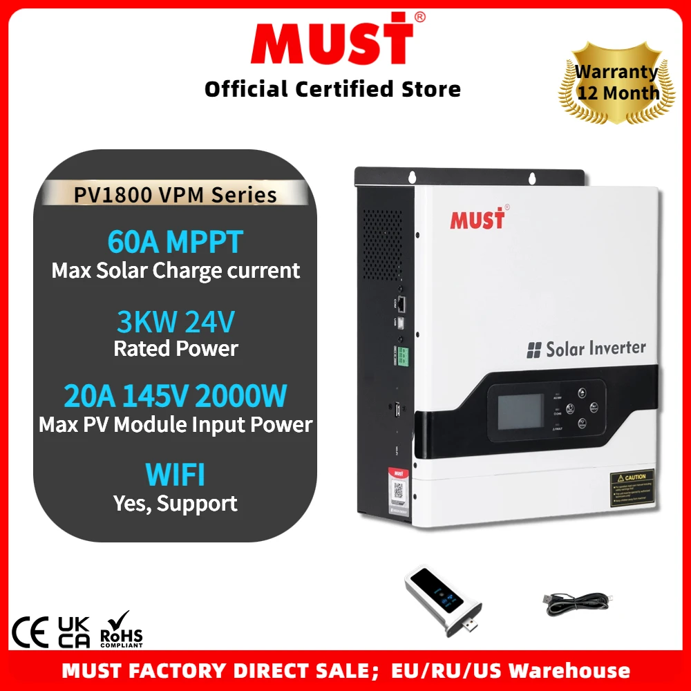 MUST-MPPT-24V-3KW-Hybrid-Off-Grid-Solar-Inverter-PV18-VPM-3000w-Built ...